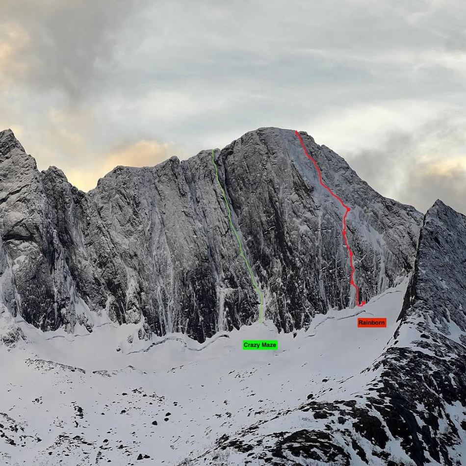 Ines Papert y Amelie Kühne, apertura en la norte del Breitinden, Isla ...