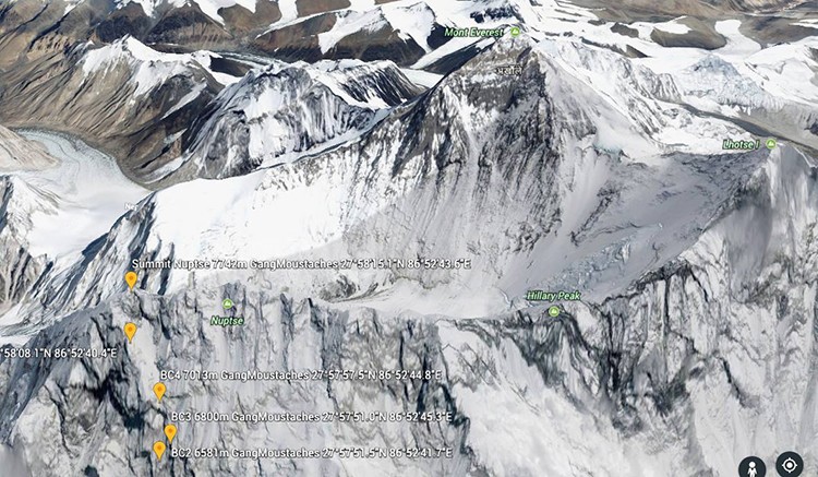 Nuptse, cara Sur. Nueva vía para los franceses Degoulet, Guigonne ...