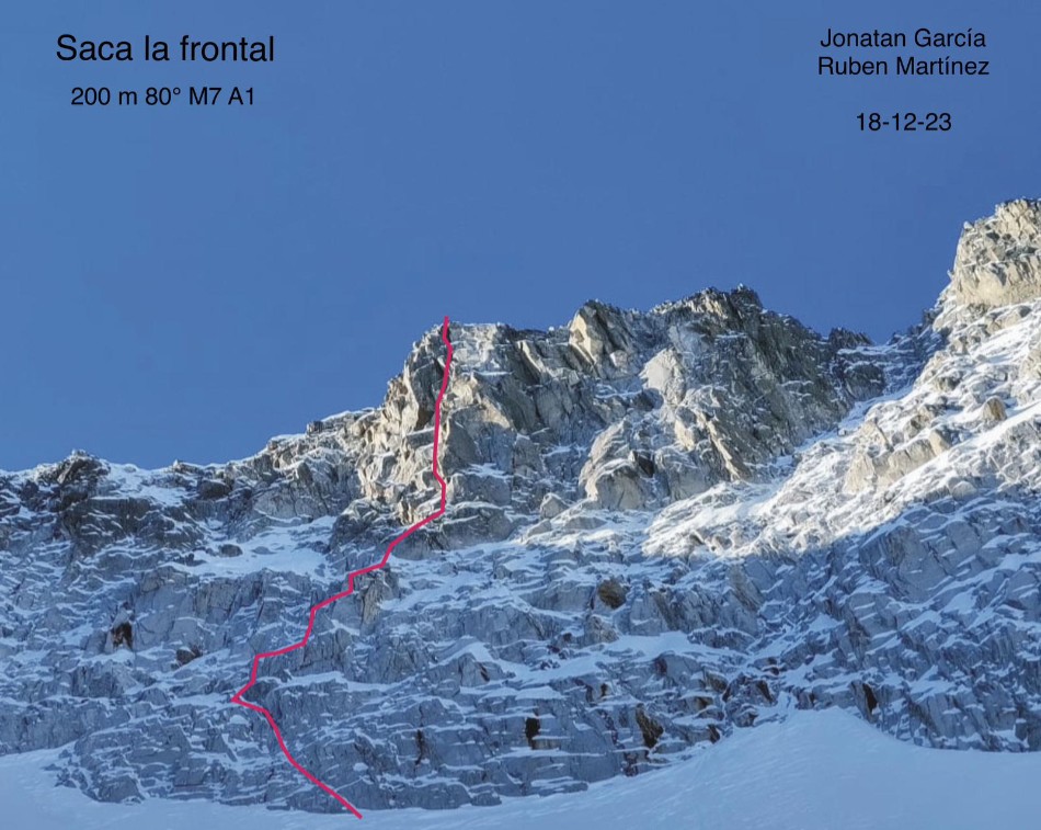 Jonatan García, nueva vía en Aneto. Saca la frontal, 200m, 80º, M7, A1 ...