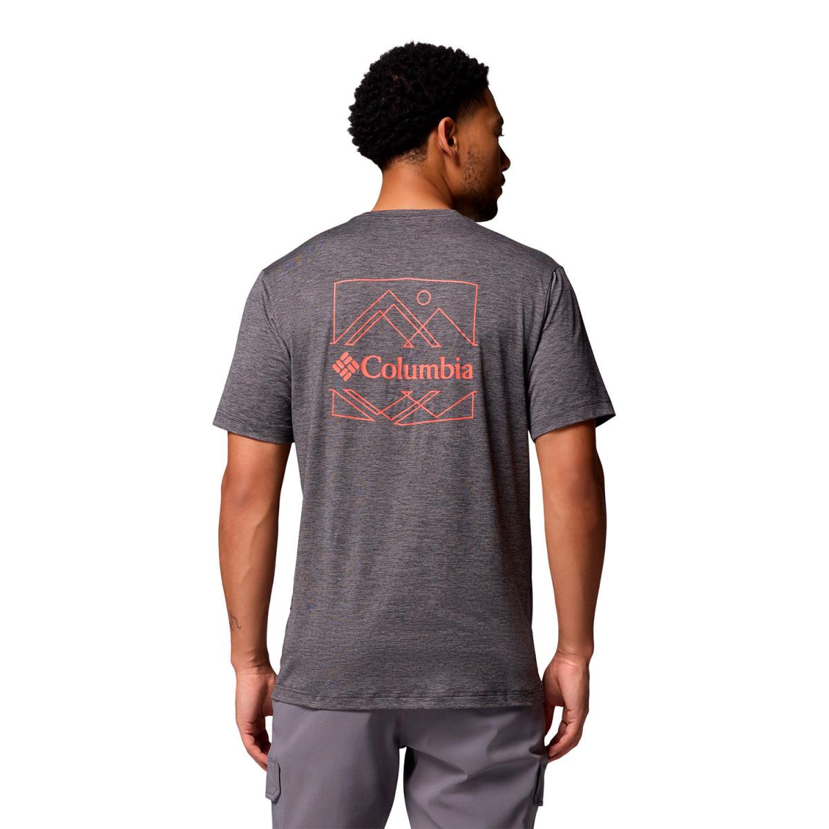 Columbia Kwick Hike Back Graphic Ss Tee Black Hea 008 | Barrabes