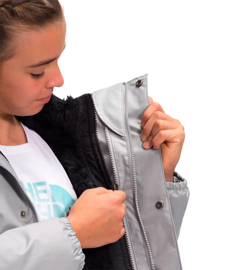 The North Face Reversible Mossbud Swirl Jacket Girl Tnf Black Barrabes